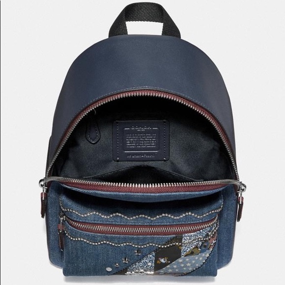 Coach | Bags | Coach Denim Leather Small Blue Cute Backpack | Poshmark